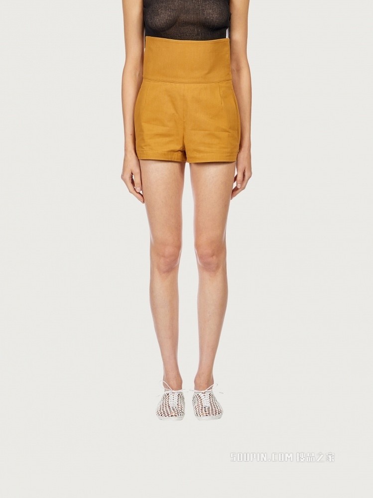 【Ferragamo/菲拉格慕】巴斯克式腰部都市风短裤 137097 752216-搜品之家