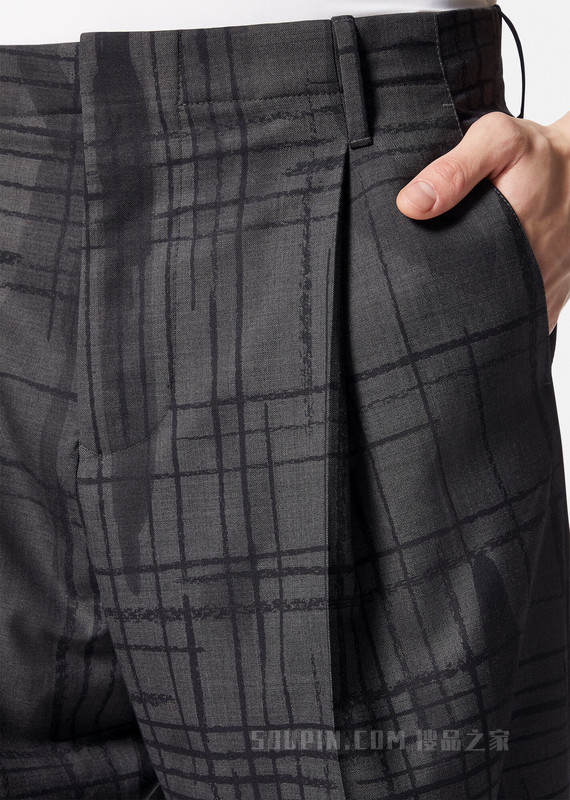 【Versace/范思哲】Metropolitano Check羊毛长裤 1006714-1A04925_5E050-搜品之家