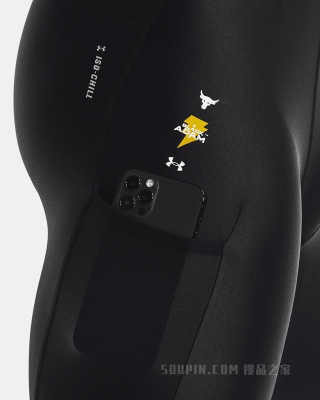 【安德玛】男士Project Rock强森Black Adam HeatGear® Iso-Chill紧身裤 1377745-001-搜品之家