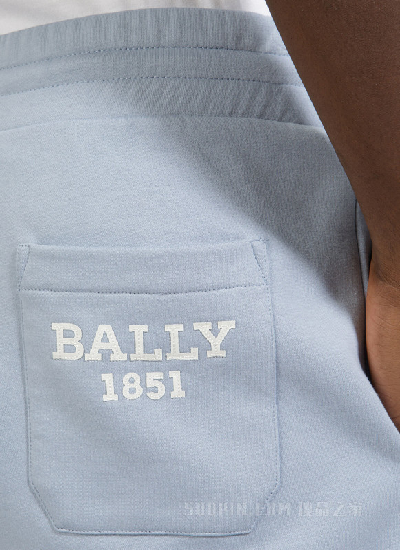 【BALLY/巴利】Bally 1851 运动长裤 浅蓝色有机棉混纺运动长裤 6302826-搜品之家