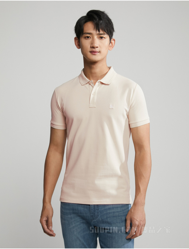 【Calvin Klein】Calvin Klein 23春季男士商务休闲刺绣方标翻领修身短袖POLO衫J324246 J324246-ACI ...