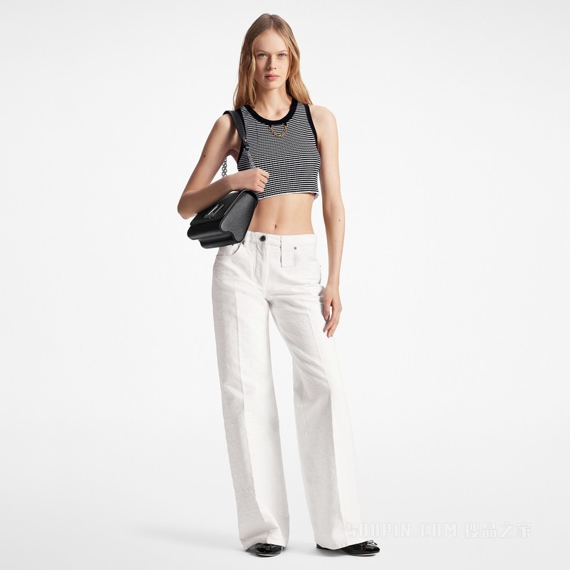 【LV路易威登】Mixed Stripes Rib Knit Crop Top 1ABCOW-搜品之家