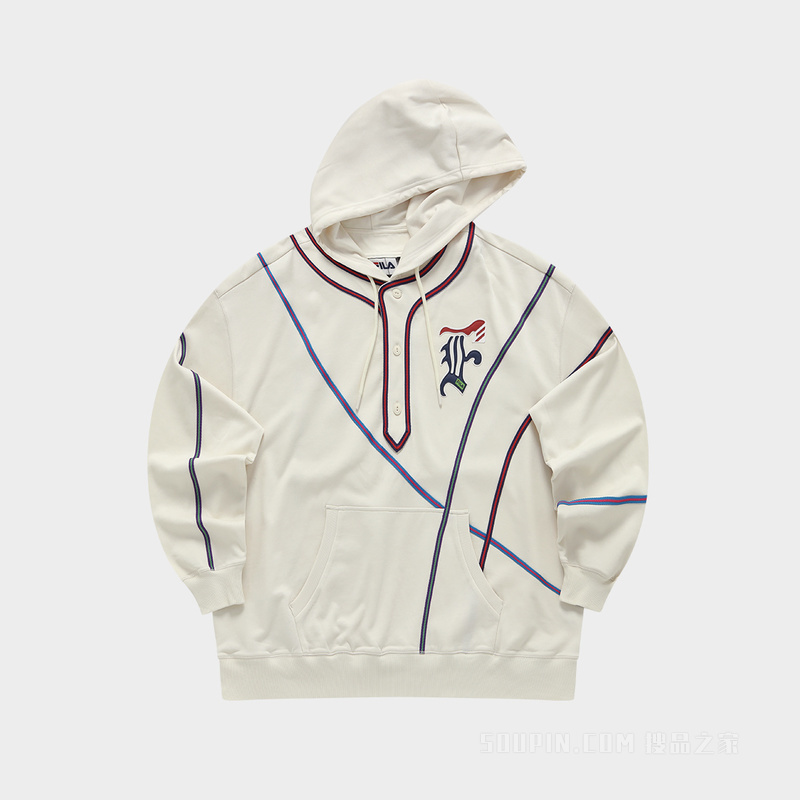 【FILA/斐乐】FILA X FACETASM联名男子超宽松连帽卫衣 T11M337201F-搜品之家