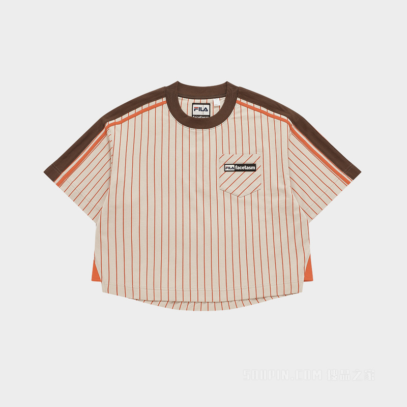 【FILA/斐乐】FILA X FACETASM联名女子潮流运动宽松短袖T裇 T11W337101F-搜品之家