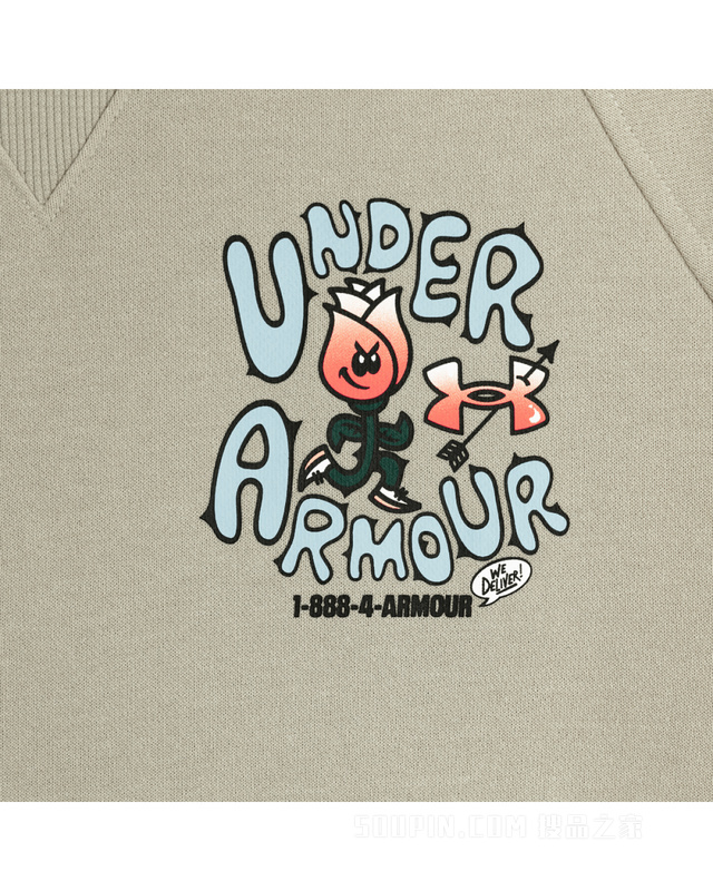 【安德玛】男士UA Rose棉织圆领运动衣 1379689-289-搜品之家